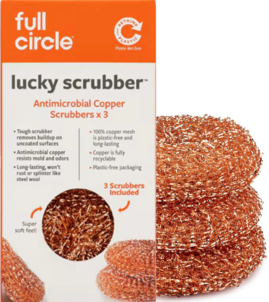 Full Circle Lucky Scrubber Antimicrobial Copper Scrubbers - 3 Scrubbers ...