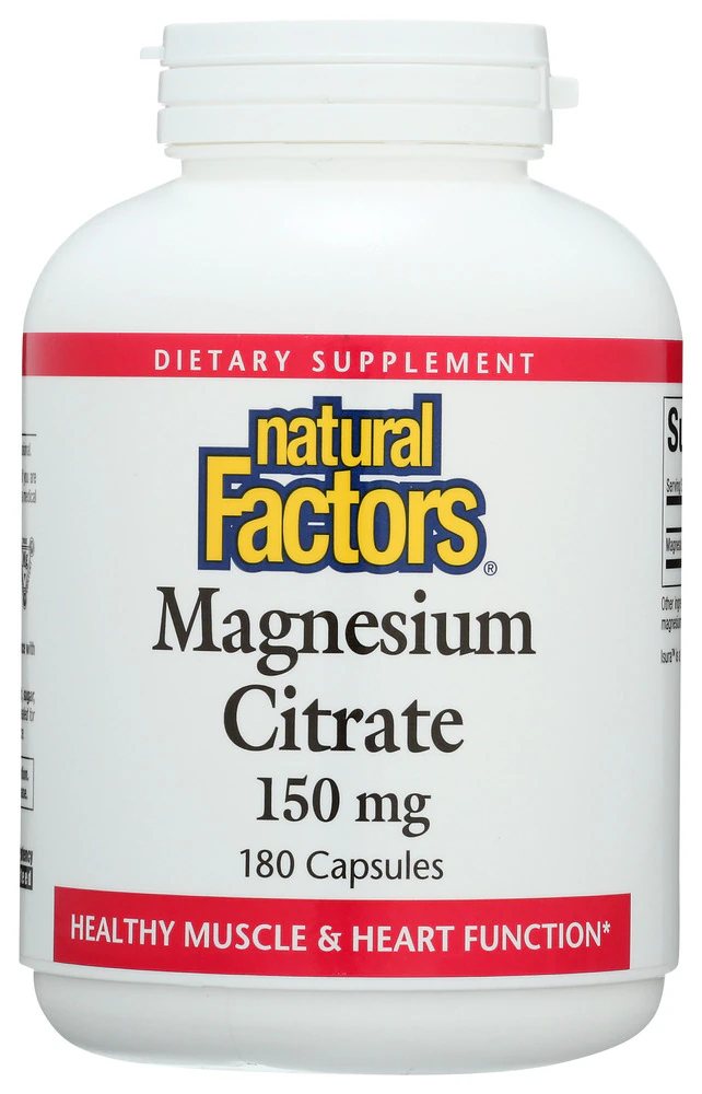 Natural Factors Magnesium Citrate - 150 Mg - 180 Capsules - Discount ...