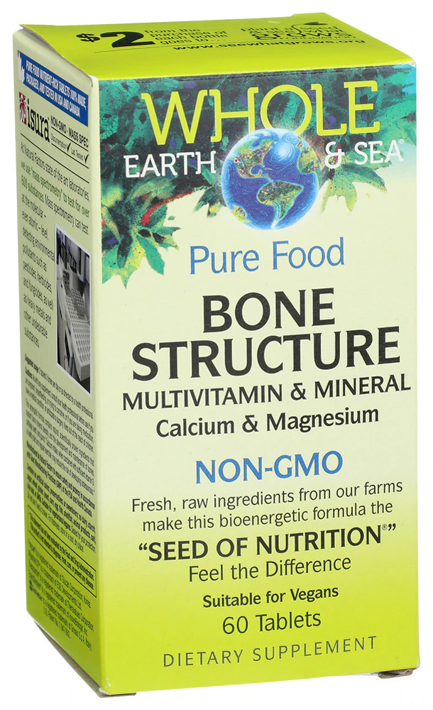Natural Factors Whole Earth & Sea Bone Structure Multivitamin & Mineral ...