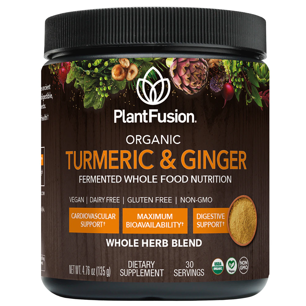 PlantFusion Organic Fermented Turmeric & Ginger Drink Mix - 30 Servings ...