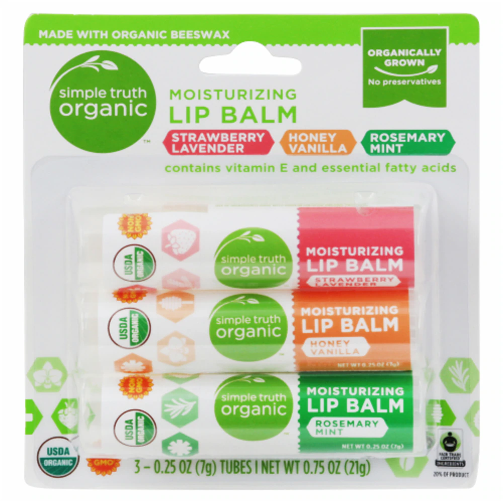 Simple Truth Organic Moisturizing Lip Balm Variety Pack 3 Flavor ...