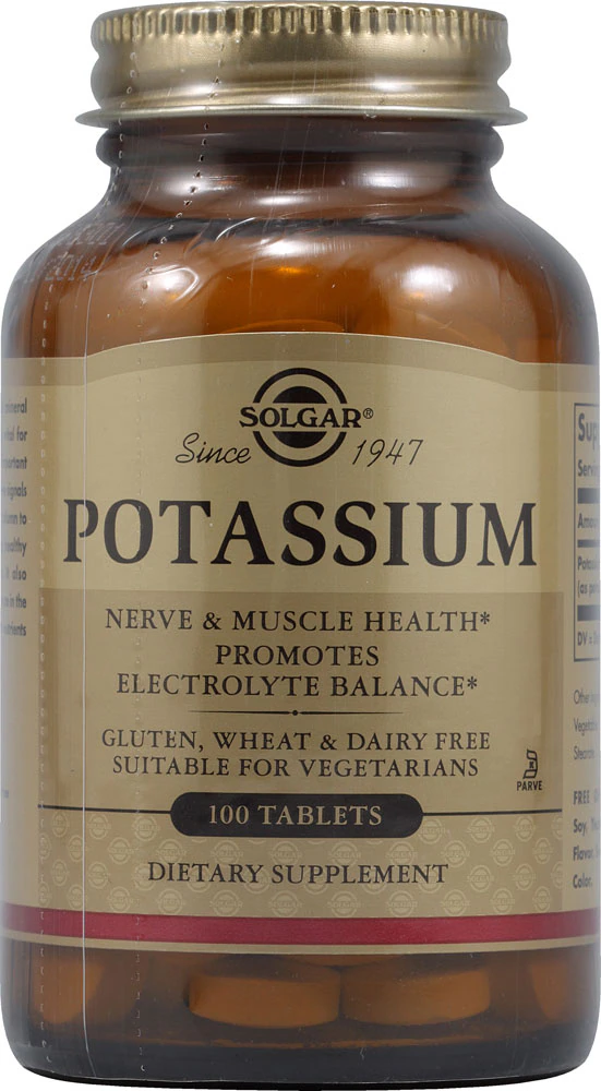 Solgar Potassium - 100 Tablets - Discount Vitamins, Supplements, Health ...