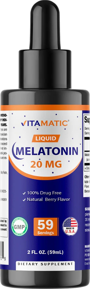 Vitamatic Melatonin Liquid Drops - 20 Mg - 2 Fl Oz - Discount Vitamins ...