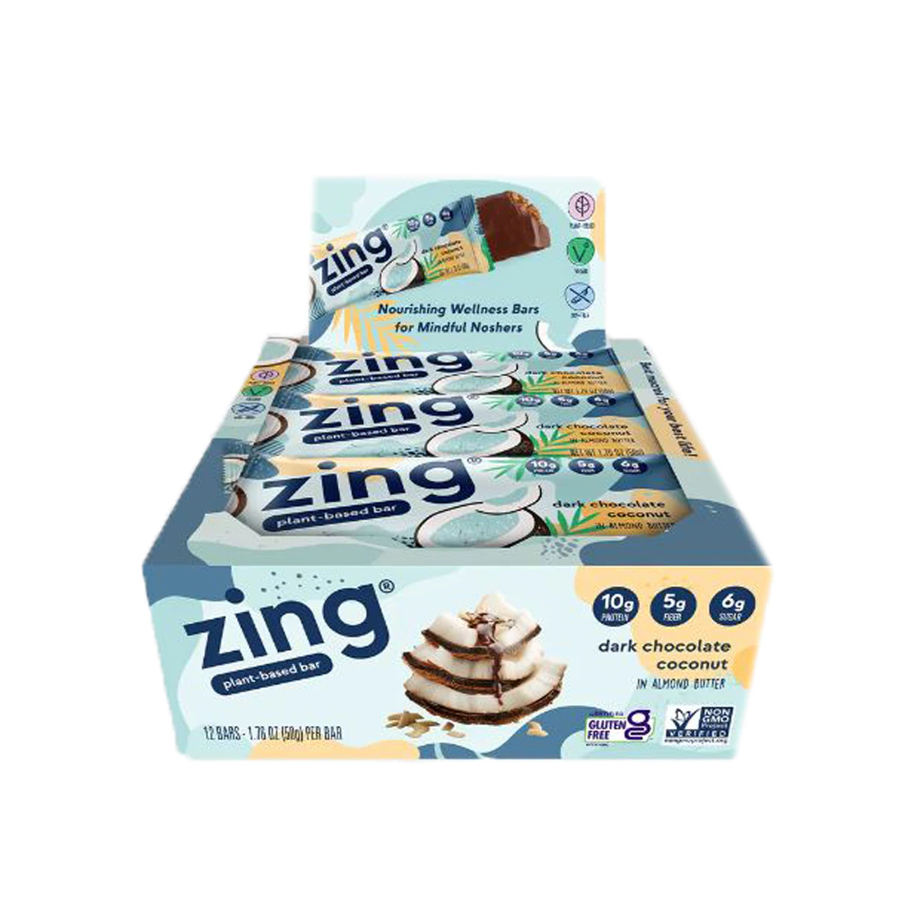 Zing Plant-Based Bar Dark Chocolate Coconut - 12 Bars - Discount ...