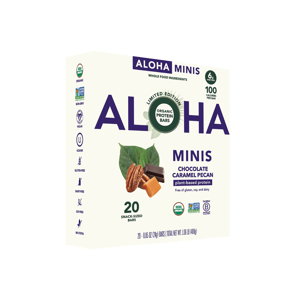 Aloha Protein Mini Bars Chocolate Caramel Pecan - 20 Mini Bars ...