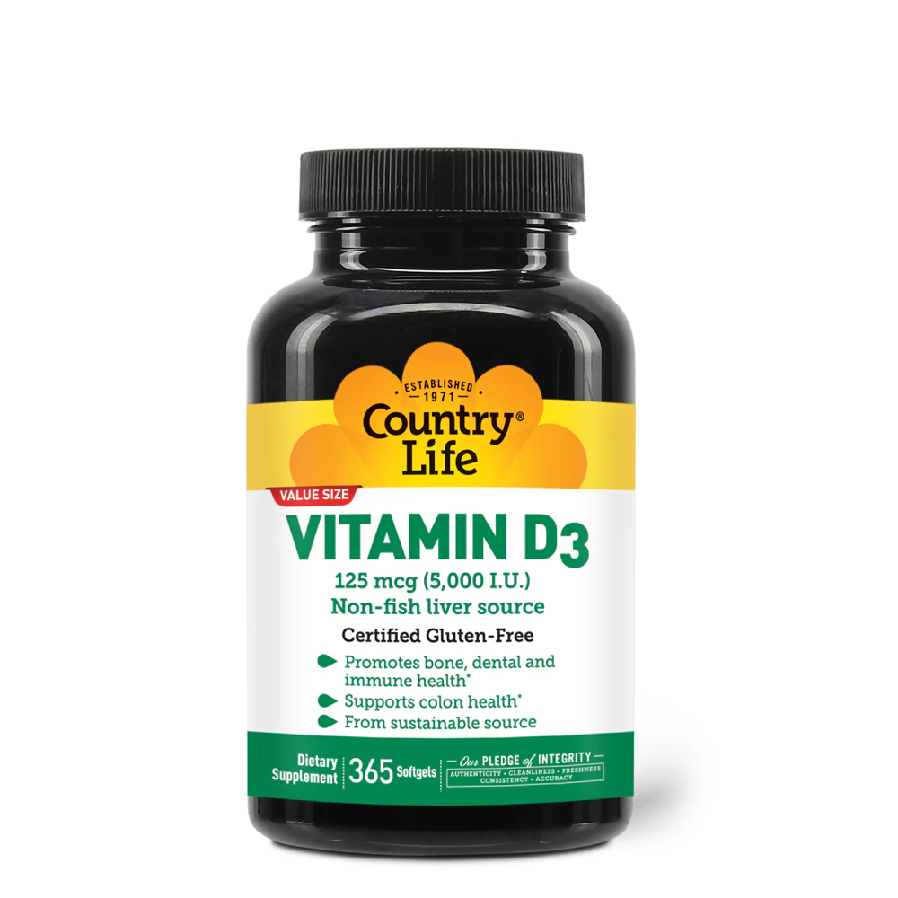 Country Life Vitamin D3 - 125 Mcg - 365 Softgels - Discount Vitamins ...