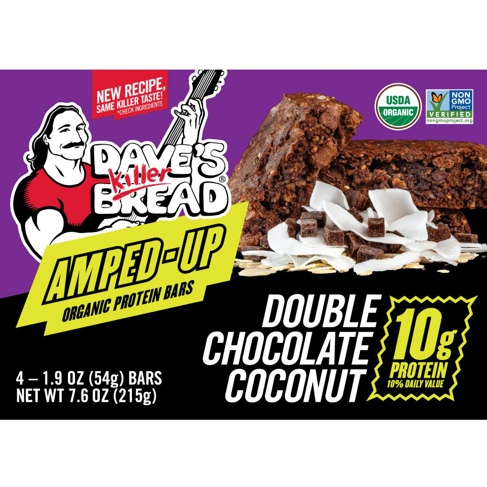 Dave's Killer Bread Protein Bars Organic Double Chocolate Coconut - 4 ...
